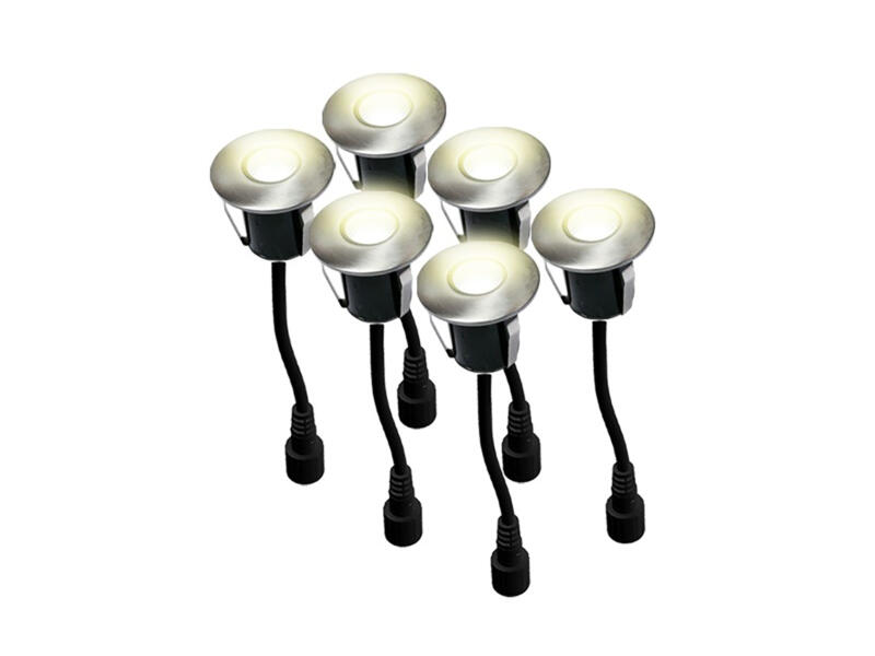 Easy Connect Led Inbouwspot Rond 0 8w Aluminium 6 Stuks Hubo